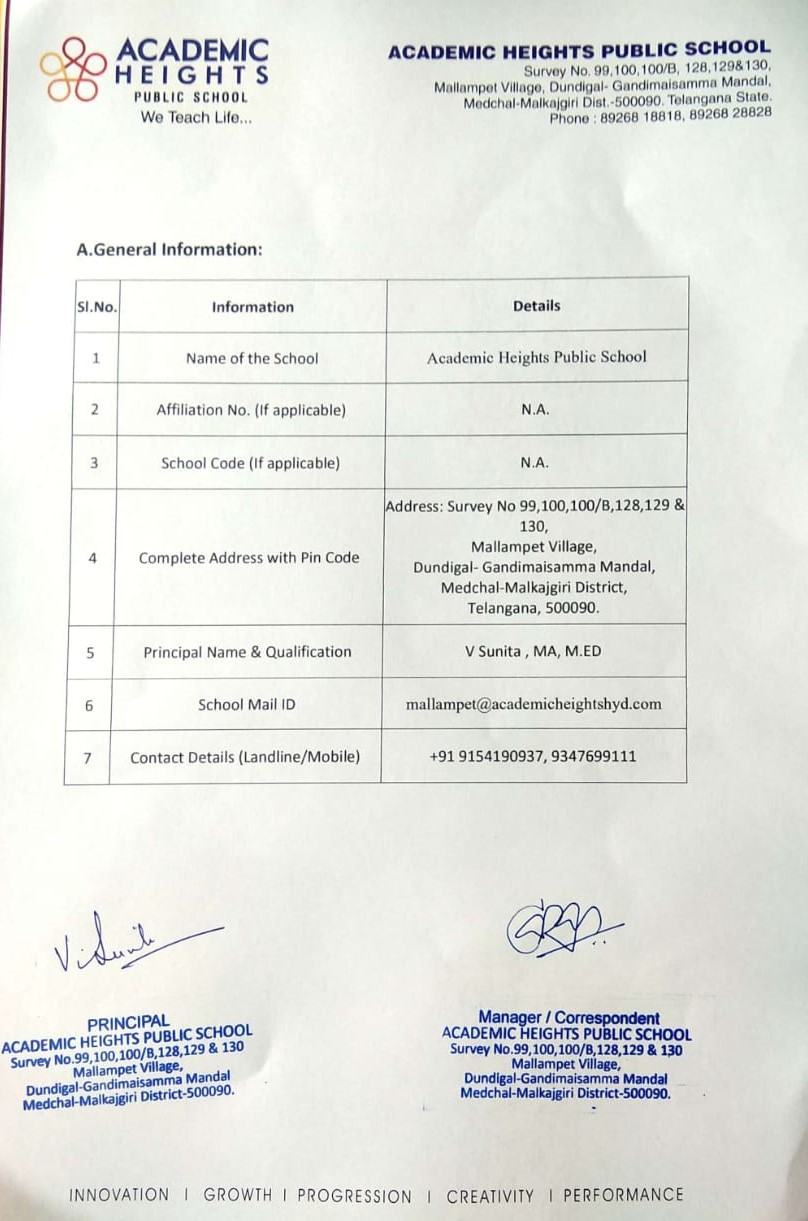 General Information – Academic Heights Public School